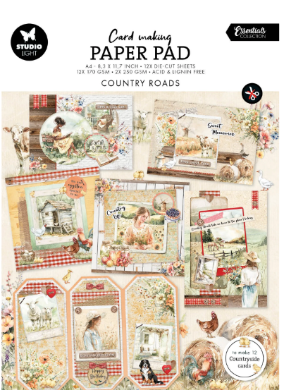 StudioLight Paper Pad - Card Making Pad - Country Roads Essentials ...